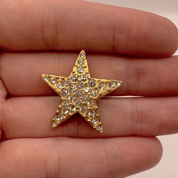 Vintage | Jewelry | Vintage Goldtone Crystal Star Tack Pin | Poshmark
